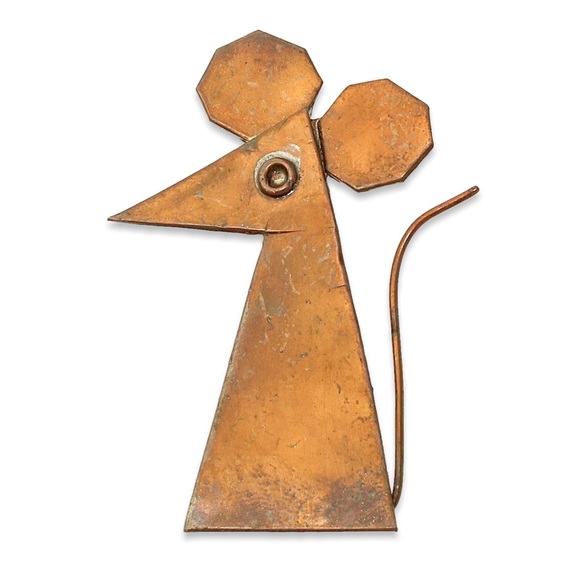 Jewelry | Vintage Copper Mouse Brooch Pin Midcentury Modern Artisan ...
